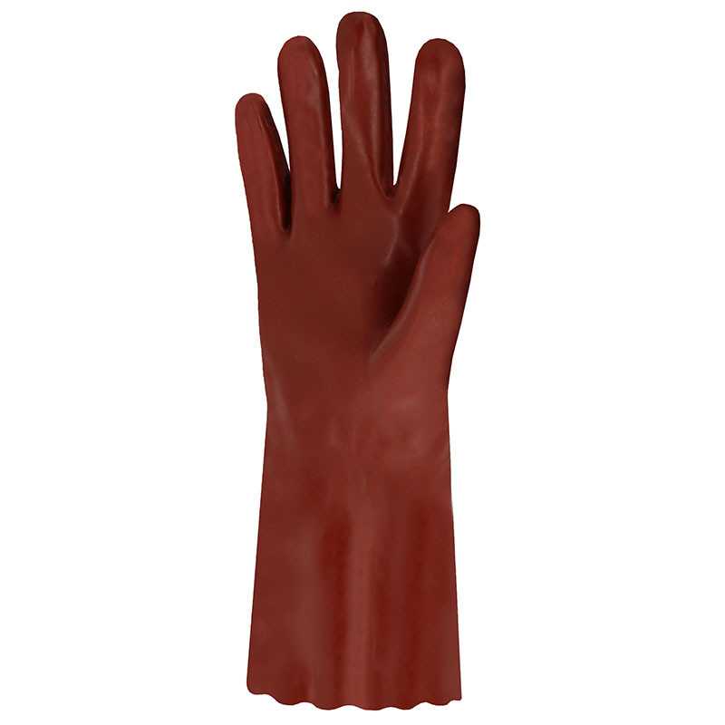Gants en PVC rouge résistants et certifiés EN 374