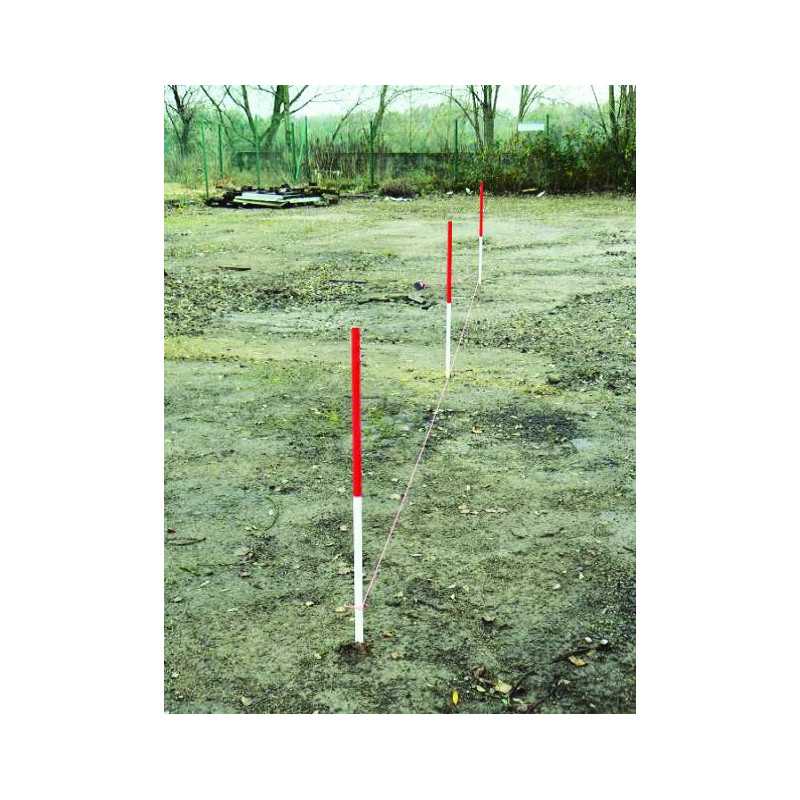 Jalon emboîtable 1 m Ø 22 mm blanc rouge - TALIAPLAST